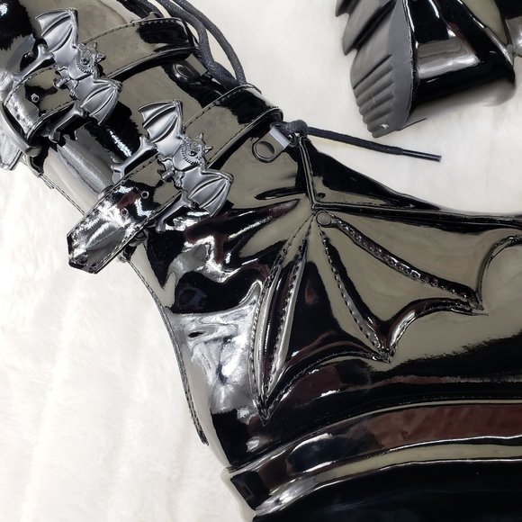 Demonia | Shoes | Wave Bat Wing 6 Wedge Platform Mid Calf Punk Goth ...